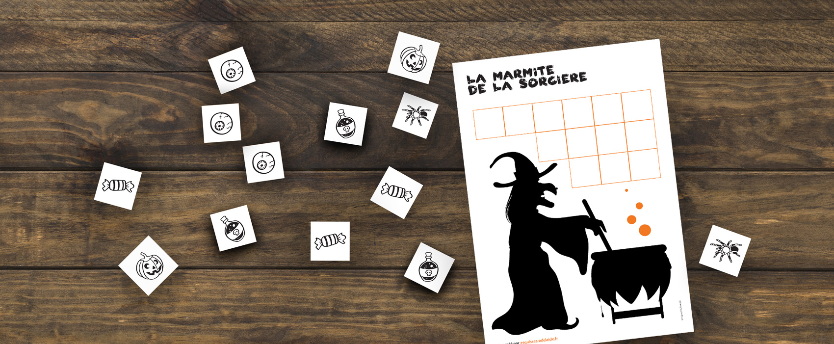 Jeu Halloween : La marmite de la sorcière - Esquisses d'Adélaïde