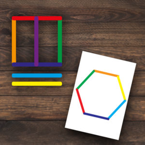 Jeu sur les notions spatiales avec les bâtonnets des couleurs