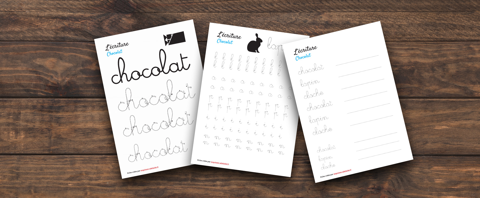 Chocolat de Pâques : Fiches d’écriture - Esquisses d'Adélaïde