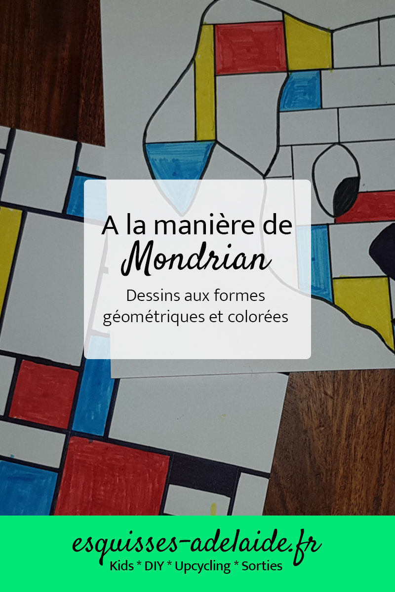 Tableau d'enfant : Inspiration œuvre de Mondrian - Esquisses d'Adélaïde