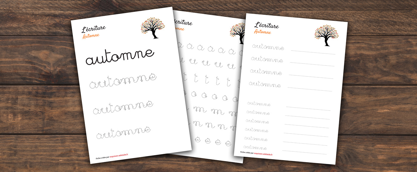 Automne : Fiches d’écriture - Esquisses d'Adélaïde