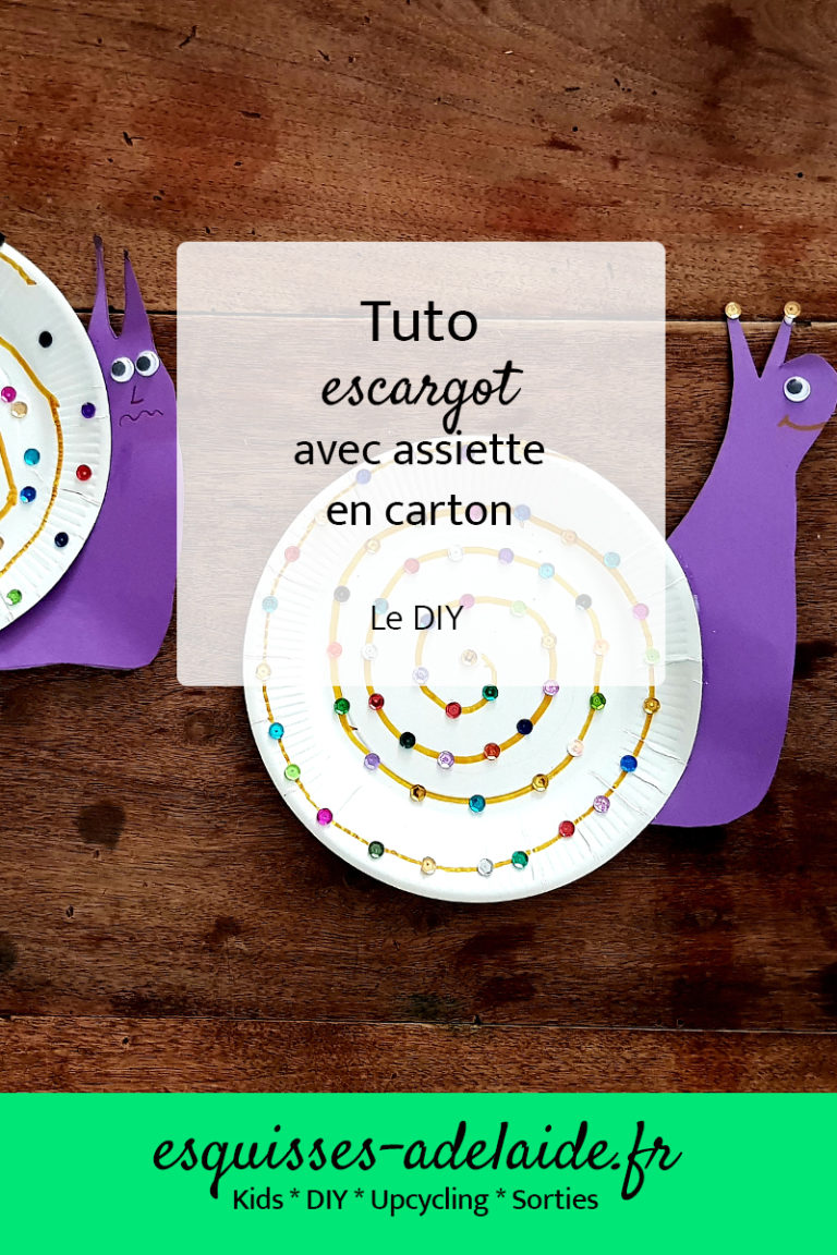Création d'un escargot avec une assiette en carton et ses strass