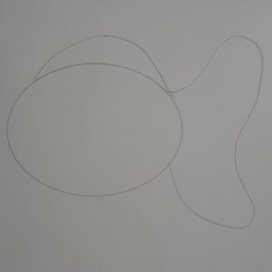 Pochoir inversé : poisson au pastel sec - Esquisses d'Adélaïde