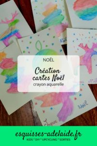 Cartes de Noël multicolores, avec les crayons aquarelles